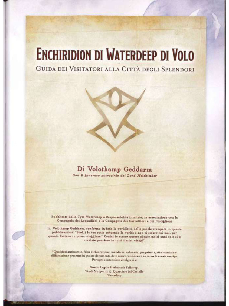 Enchiridion Di Waterdeep Di Volo | PDF