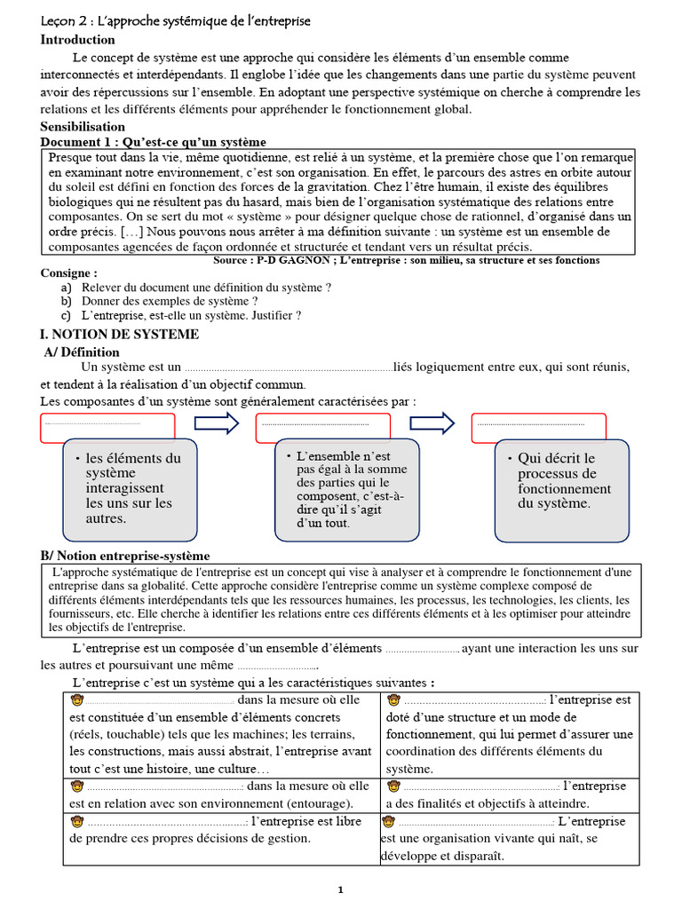Approche systémique de l'entreprise | PDF | Business | Banques