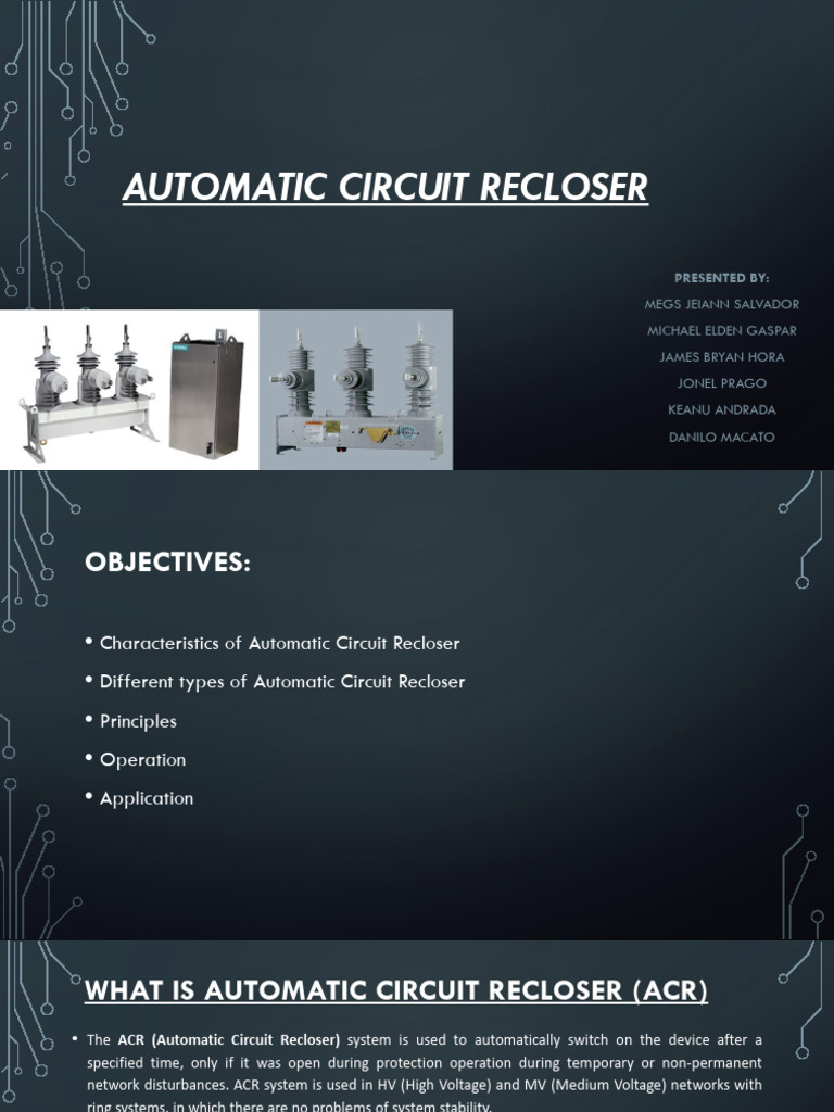 Automatic Crcuit Recloser | PDF | Electrical Substation | Electromagnetism