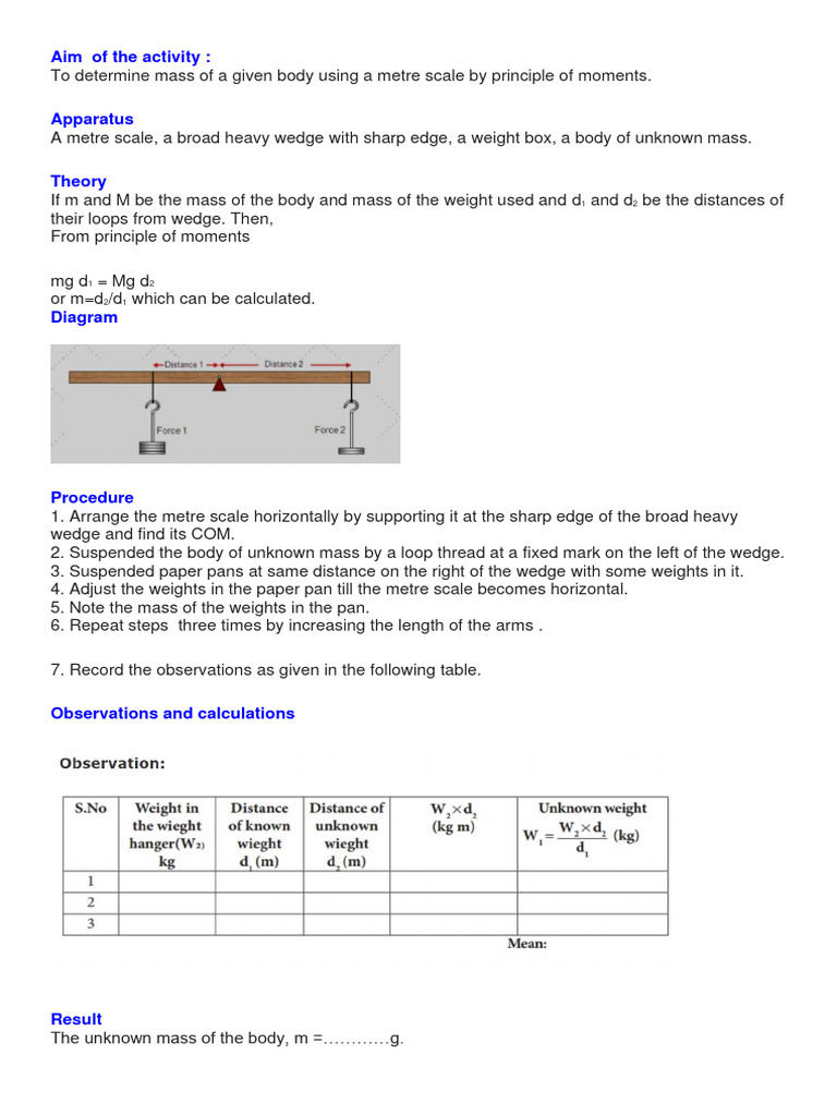 Principle of Moments | PDF