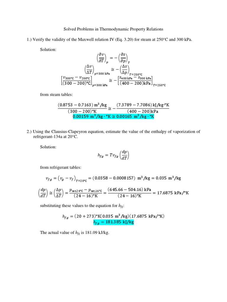 Solved Problems in Thermodynamics | PDF