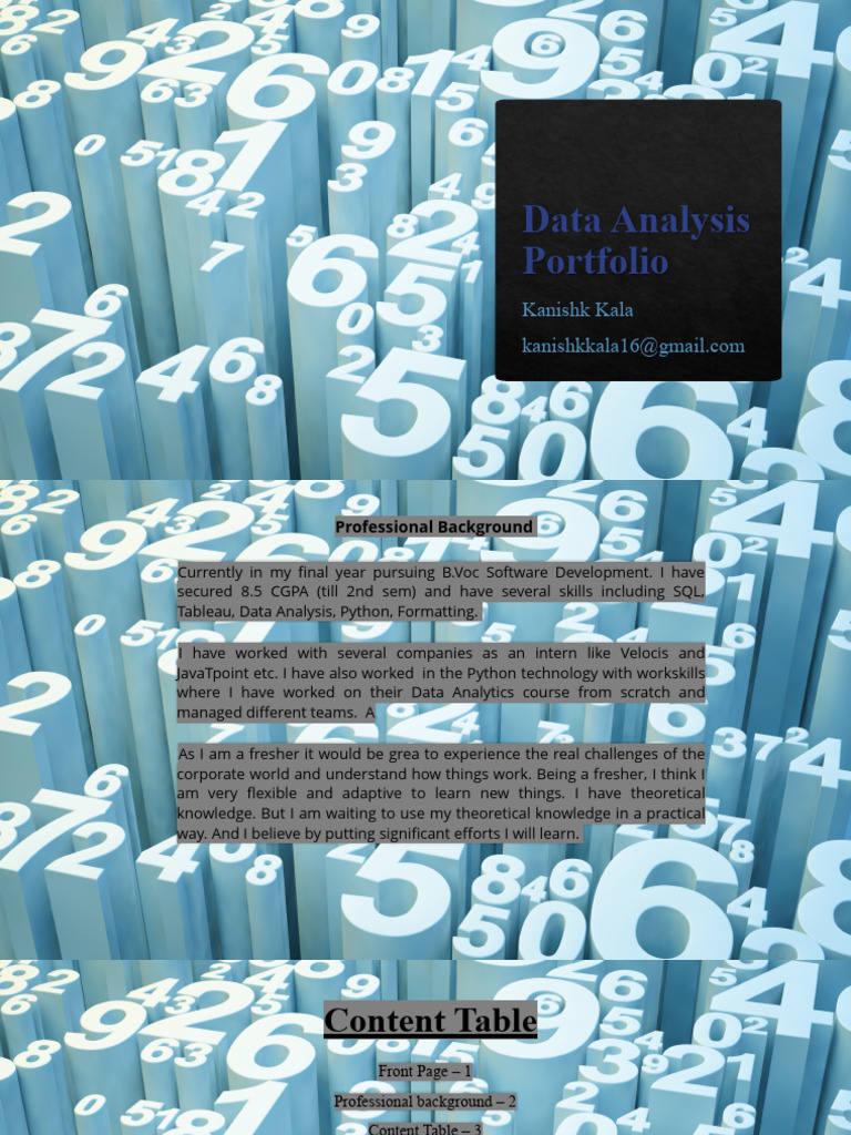 Data Analysis Portfolio | PDF | Data Analysis | Analytics Data Analysis Portfolio | PDF | Data Analysis | Analytics