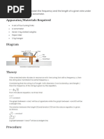 Sonometer Experiment: Frequency & Tension | PDF