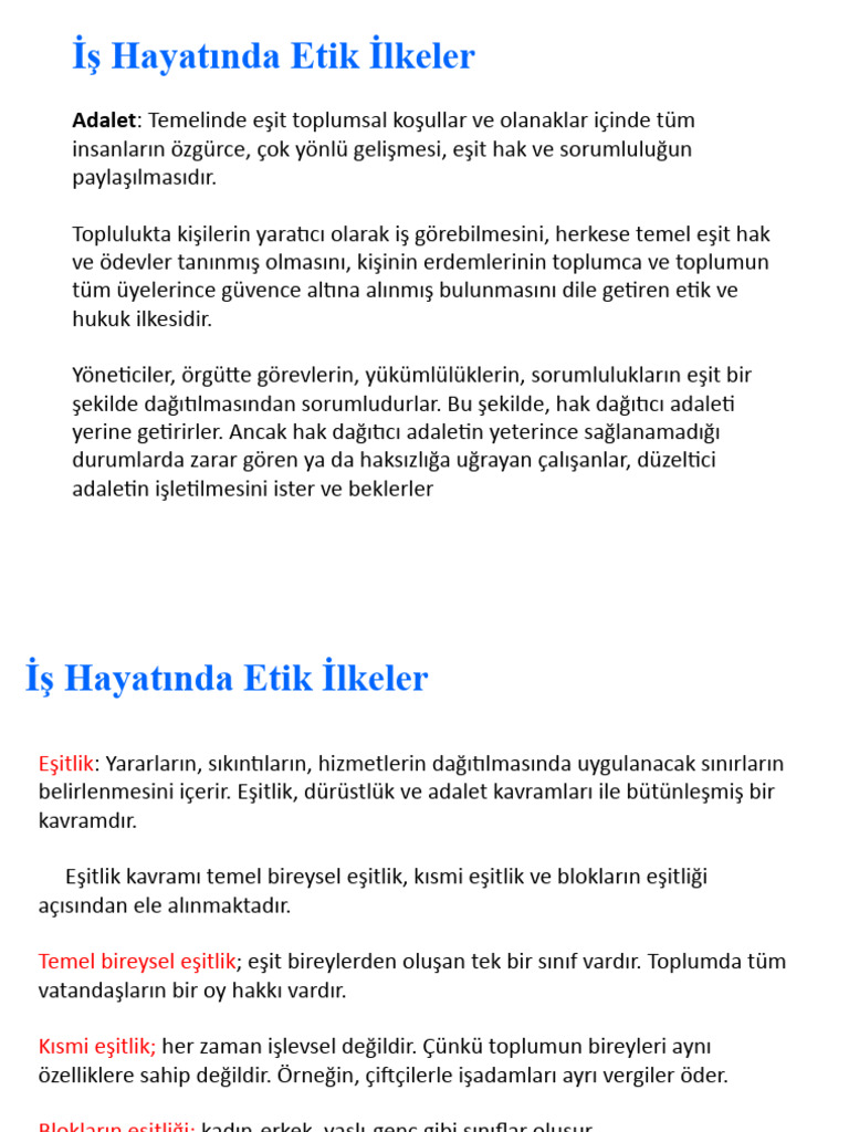 İş Hayatında Etik İlkeler (Sun) | PDF