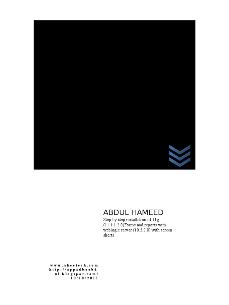 11g Forms And Reports Installation With Weblogic Server Download Free Pdf Installation