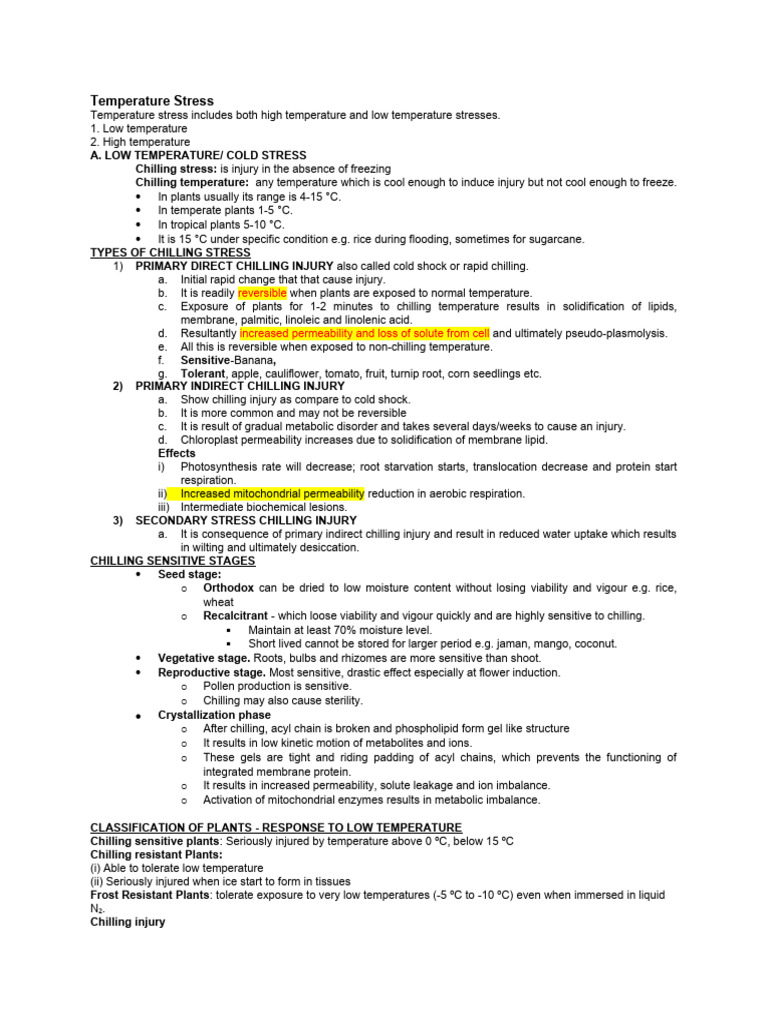 Chilling and Freezing Injury | PDF | Freezing | Cell Membrane