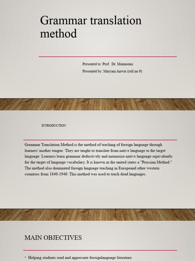 Grammar Translation Method | PDF | Second Language | Foreign Language