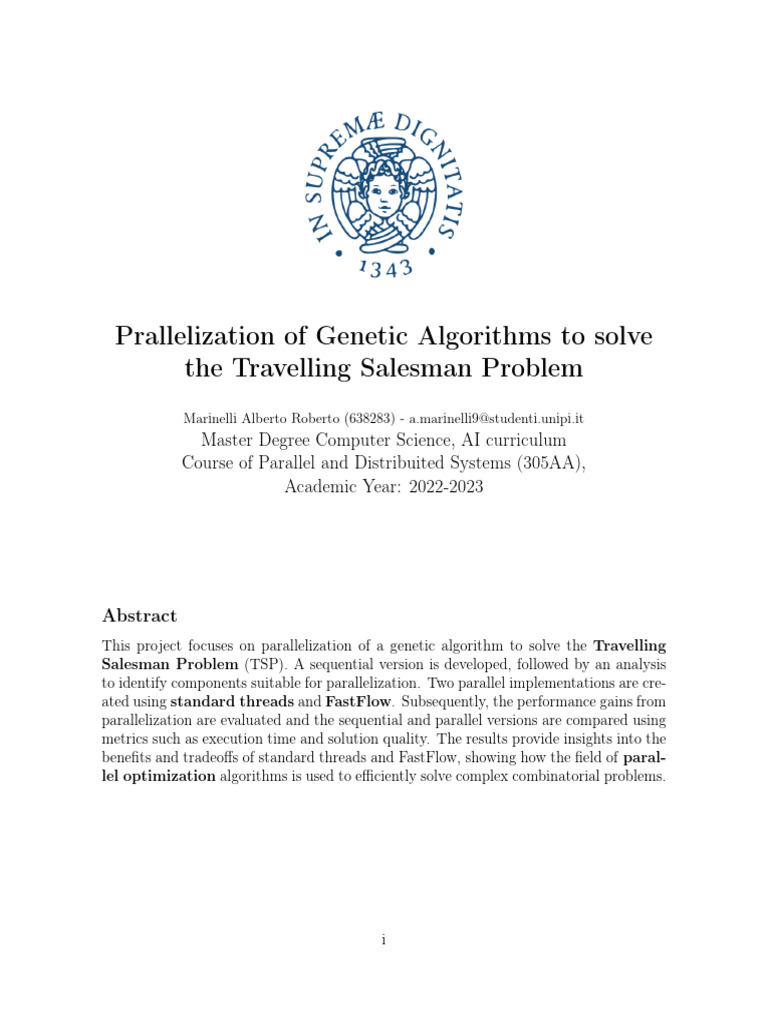 Report SPM | PDF | Genetic Algorithm | Parallel Computing