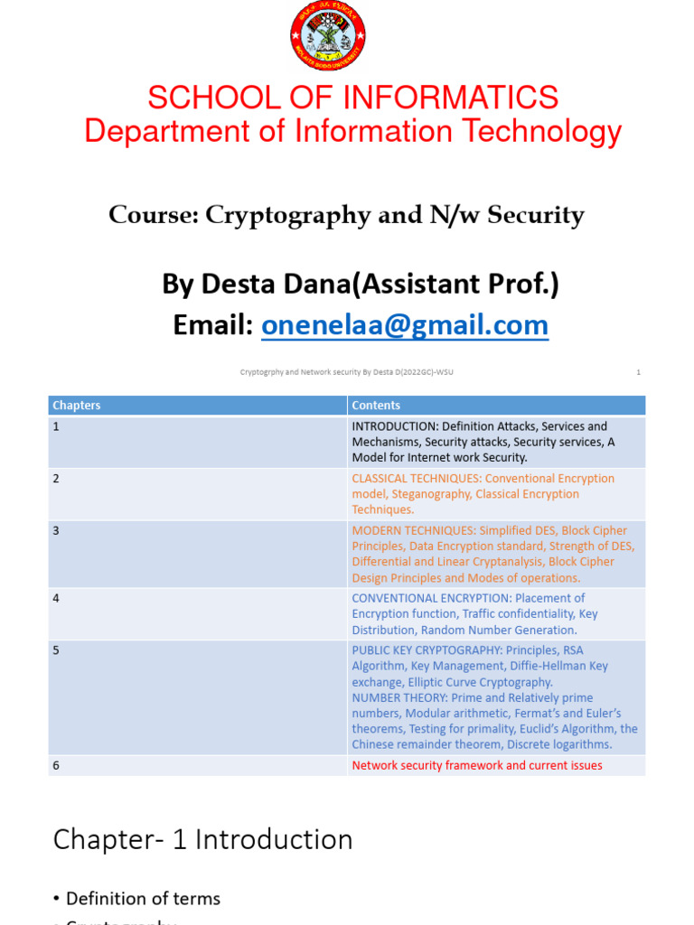 Chapter 1-4 | PDF | Cryptography | Cryptanalysis
