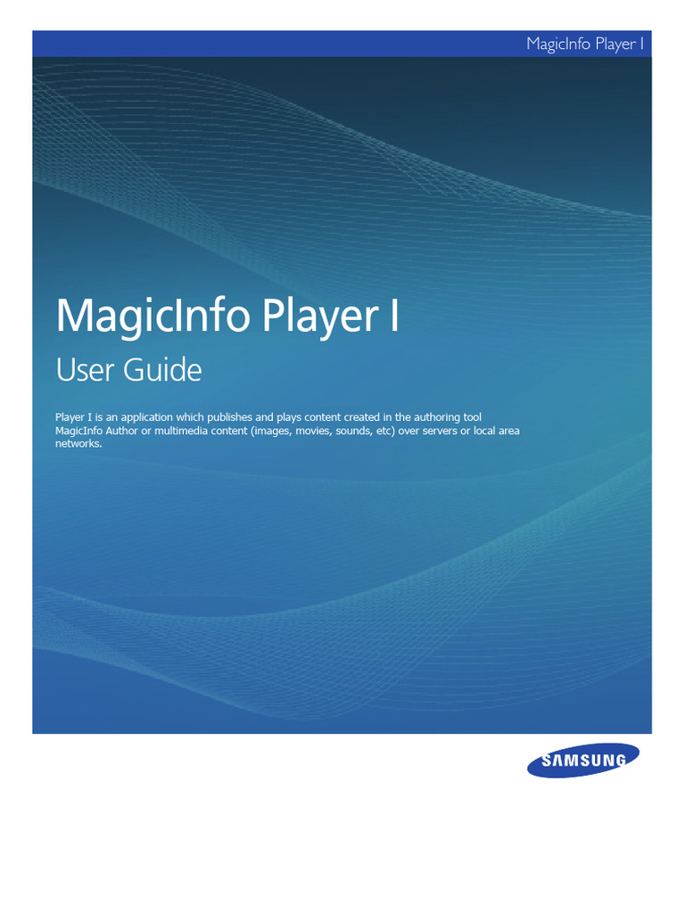 MagicInfo Player UM Rev.1.0 Eng 190430 | Download Free PDF | Computing ...