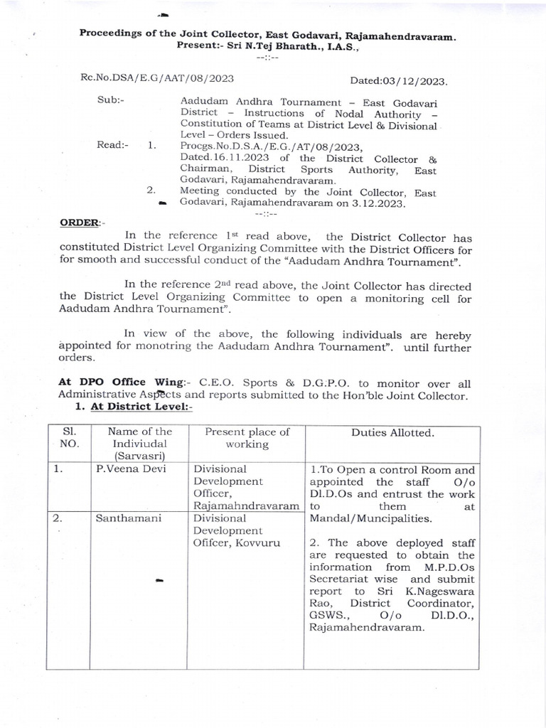 Aadudam Andhra Teams | PDF | Government | Government Of India