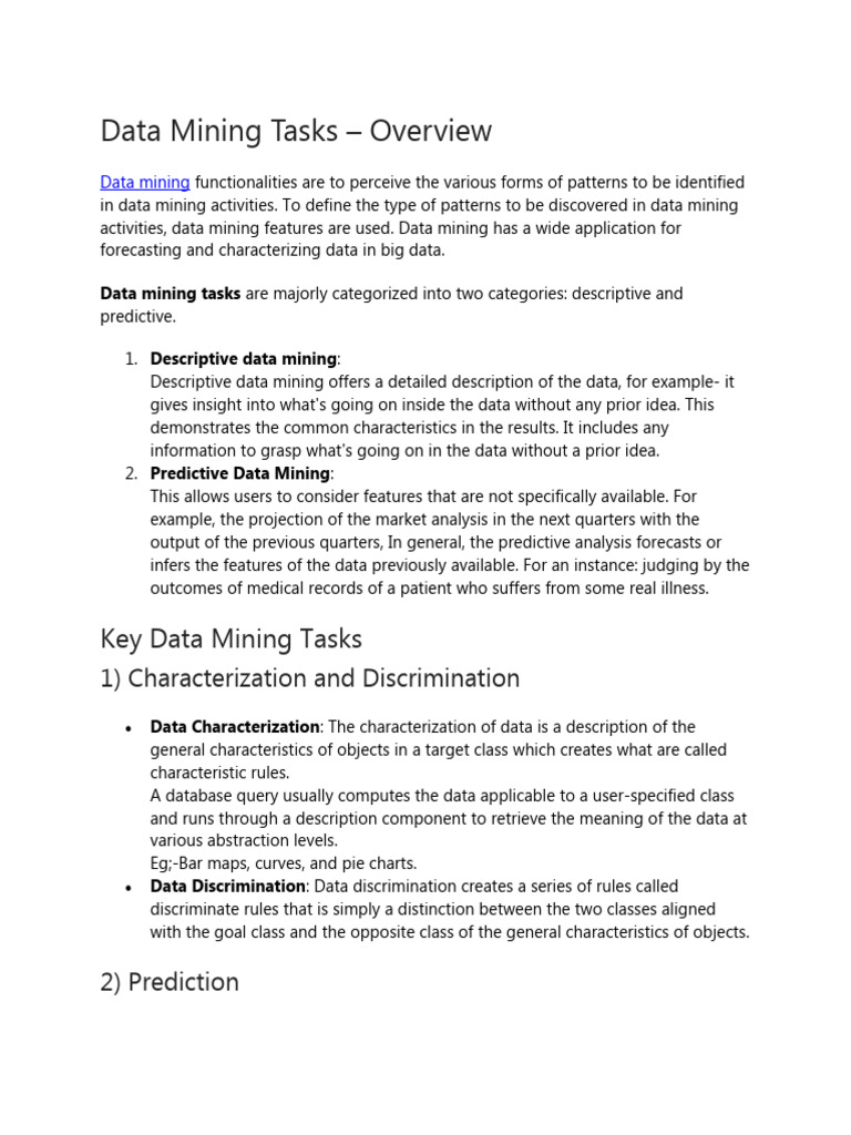 Data Mining Tasks | PDF | Statistical Classification | Data