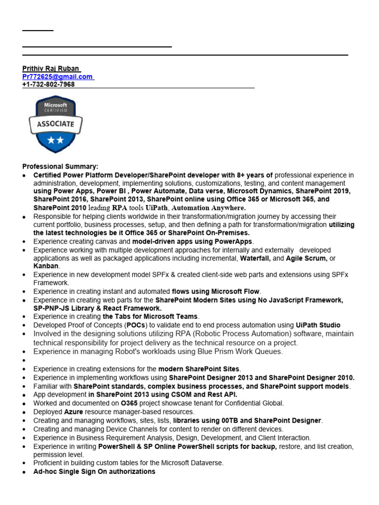 RPrithiv Raj Ruban Sharepoint-Powerapps Developer | PDF | Share Point | Web Application