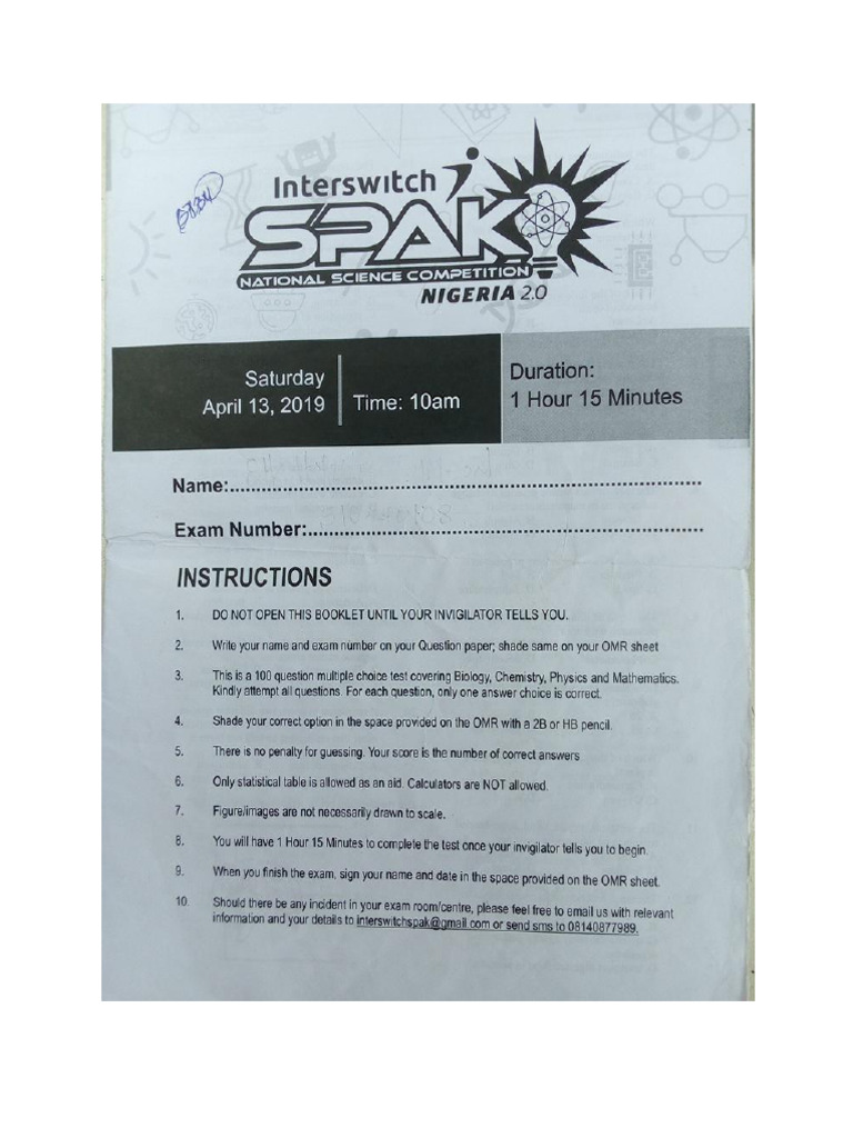 2019 InterswitchSPAK Past Questions V2.0 | PDF