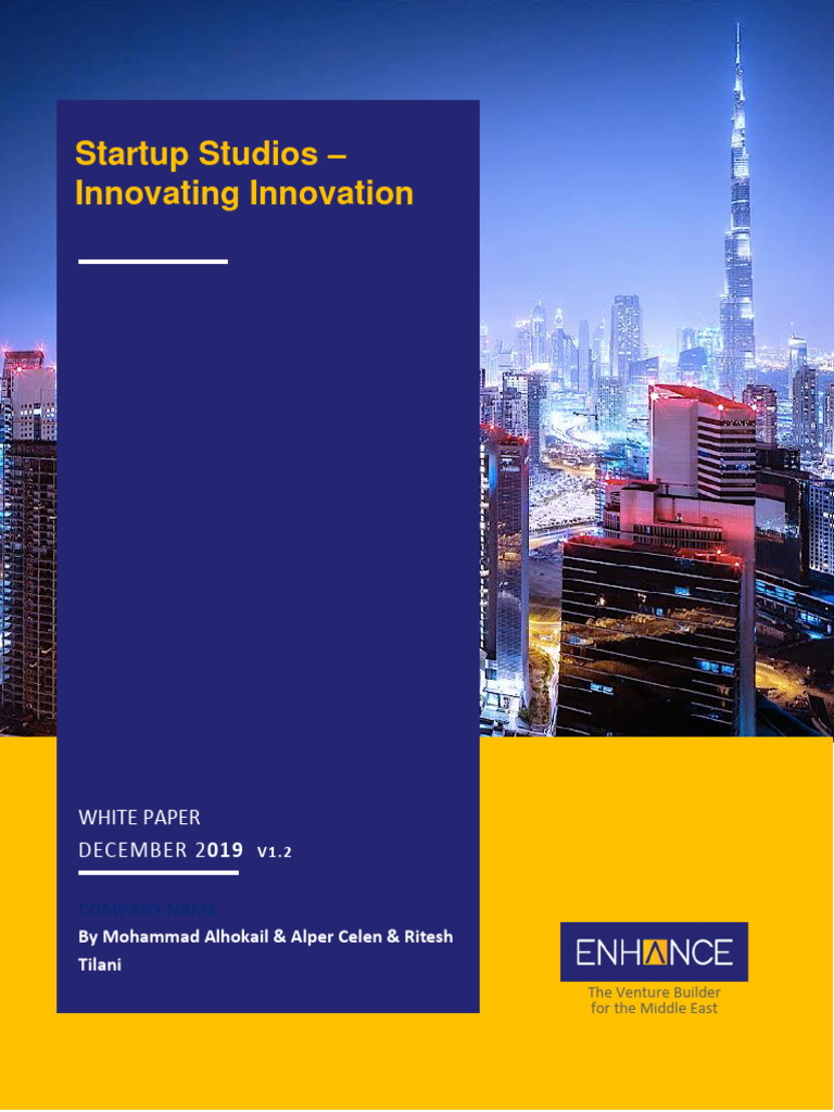 ENHANCE-Startup-Studios-White-Paper-201912v1-2FINAL | PDF | Venture ...