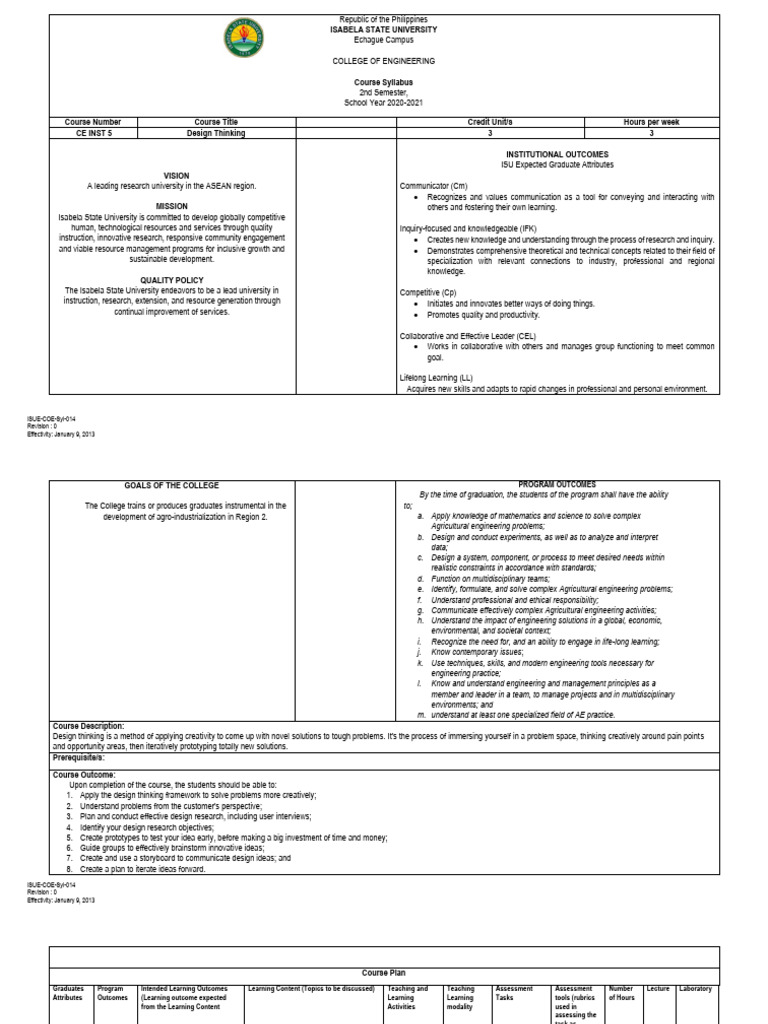 Design Thinking Syllabus | PDF | Engineering | Design Thinking