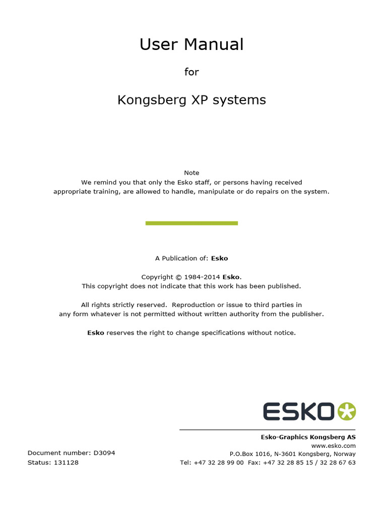 3094 User Manual XP Kongsberg | PDF | Safety | Laser