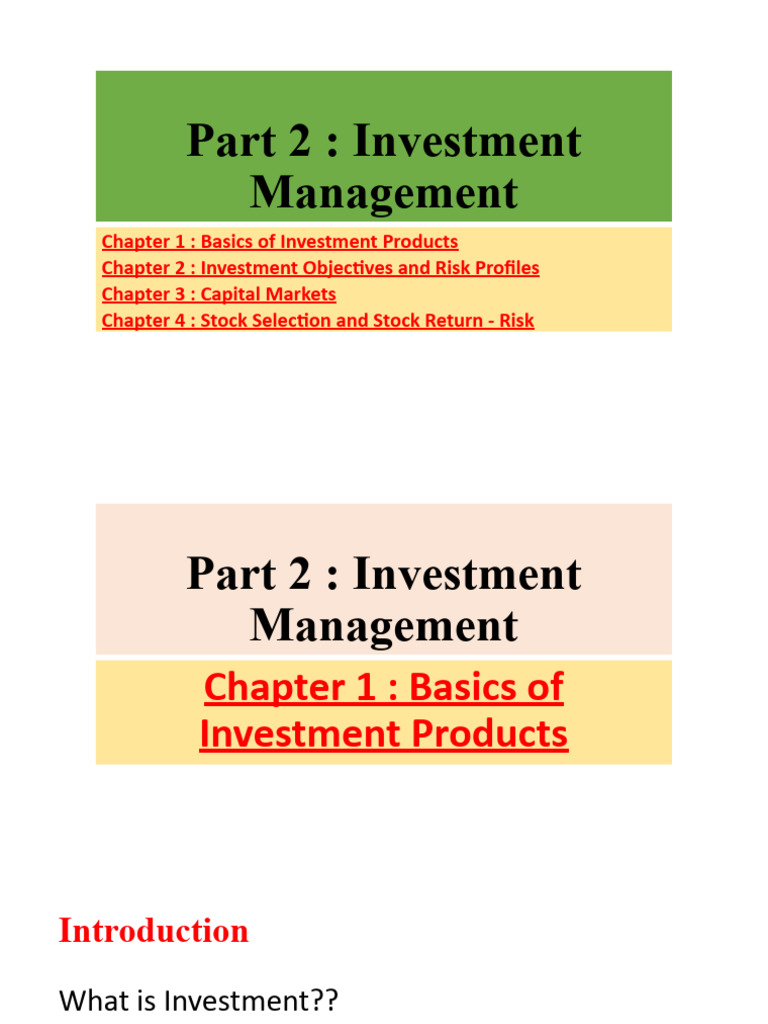 Part 2 - Investment Management | PDF | Investing | Asset Allocation