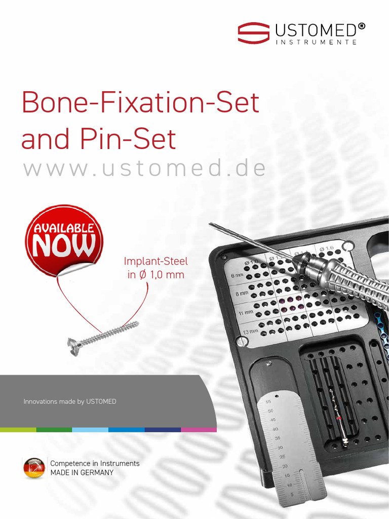 USTOMED Bone-Fixation and Pin-Set | PDF | Screw | Dental Implant