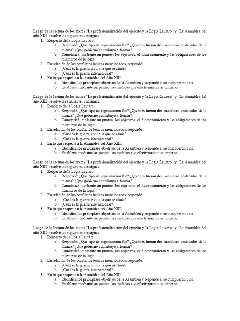 Logia Lautaro y Asamblea del Año XIII | PDF | Militar
