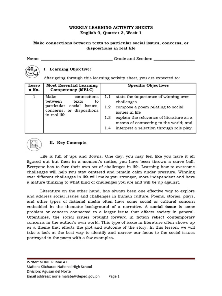 English 9 QTR 2 Week 1 | PDF