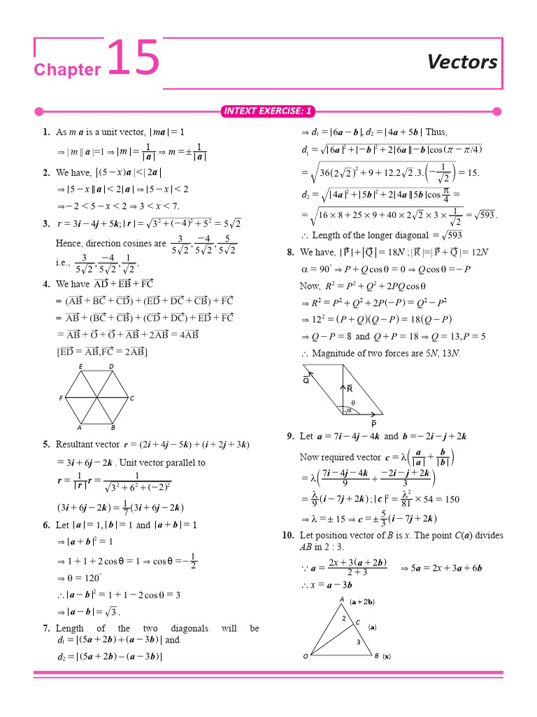 Vector Calculations and Geometry Problems | PDF | Mathematics ...