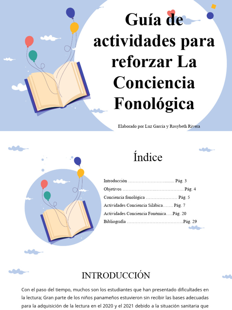 Guía de Conciencia Fonológica | PDF | Sílaba | Palabra