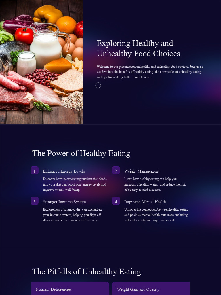 Exploring Healthy and Unhealthy Food Choices | PDF | Healthy Diet ...