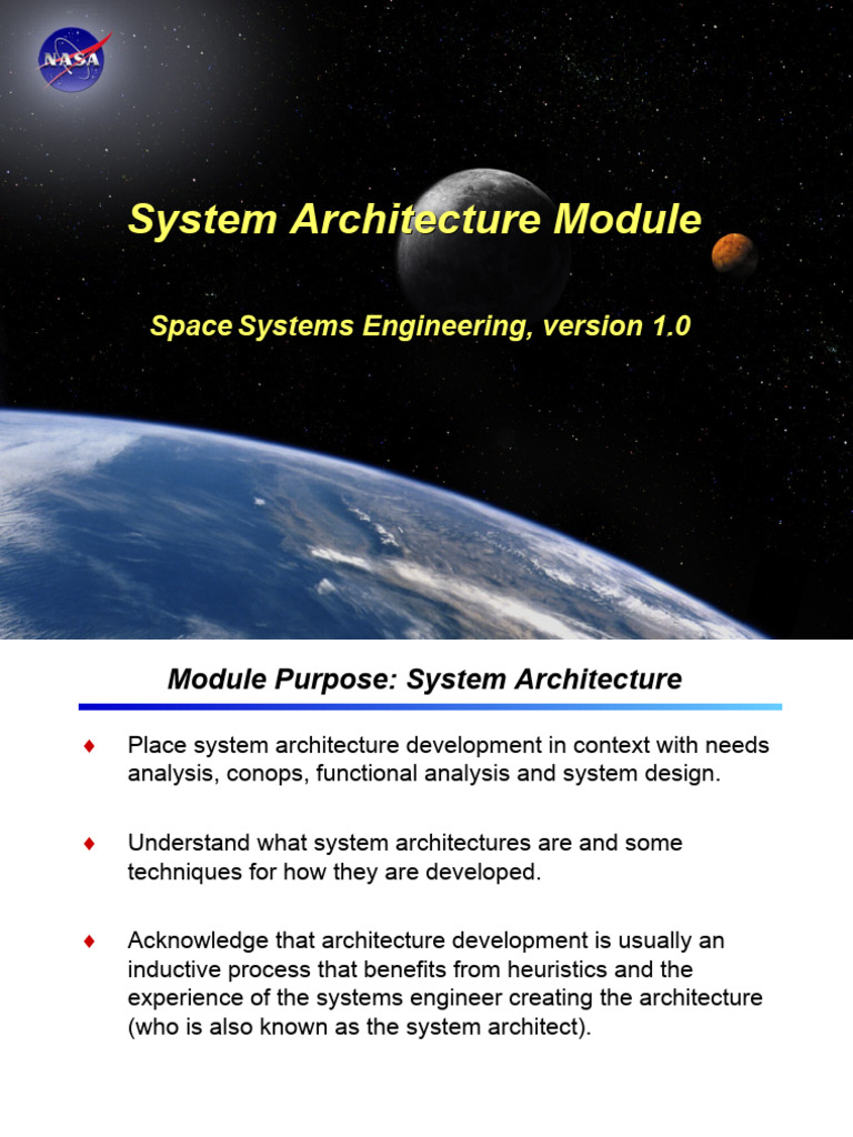 6.SystemArch Module V1.0 | PDF | System | Systems Engineering