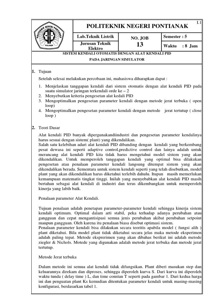 Job 13 Sistem Kendali Otomatis Pid PDF