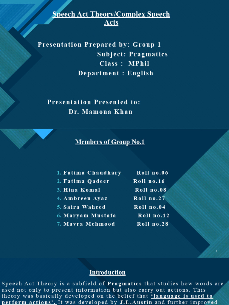 Speech Act Theory | PDF | Cognitive Science | Linguistics