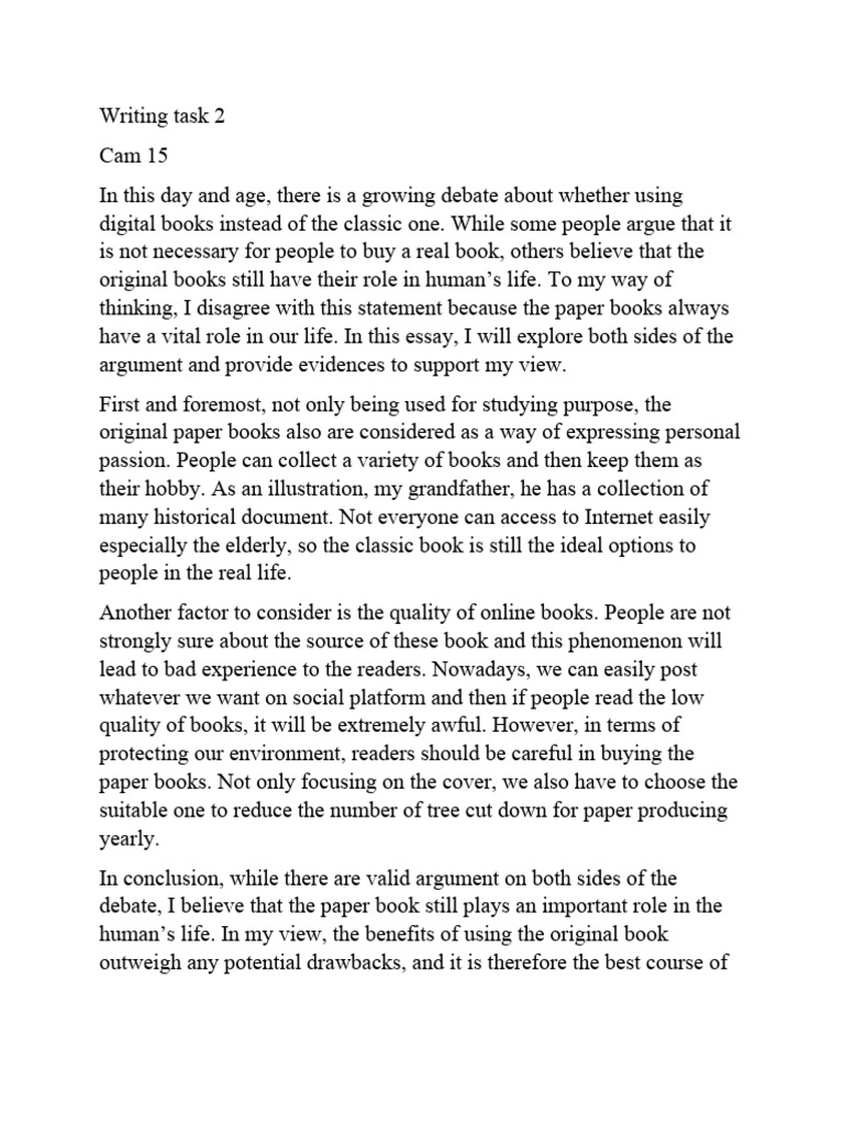 Writing Task 2 Cam 15 | PDF | Essays | Books