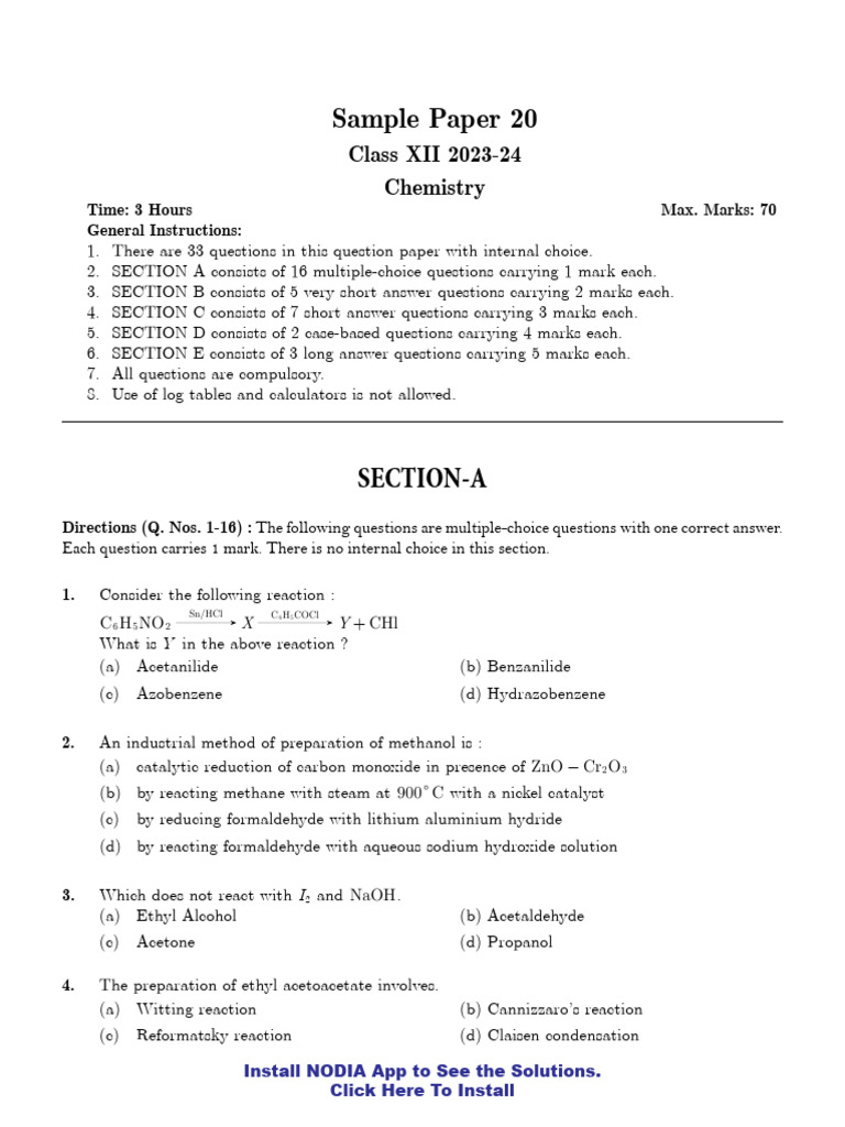 Class 12 Chemistry | PDF | Aldehyde | Electrolyte