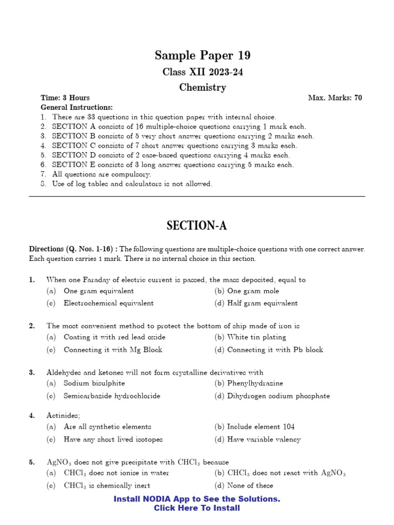 Chemistry Paper | PDF | Solubility | Proteins