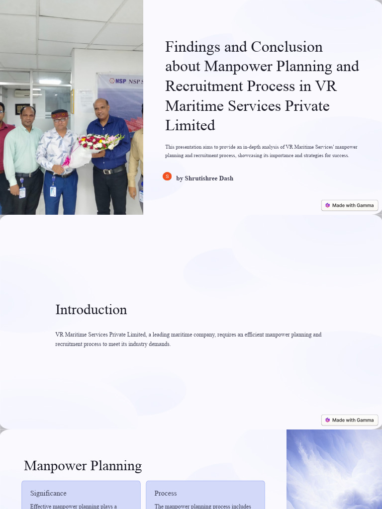 Findings and Conclusion About Manpower Planning and Recruitment Process in VR Maritime Services ...