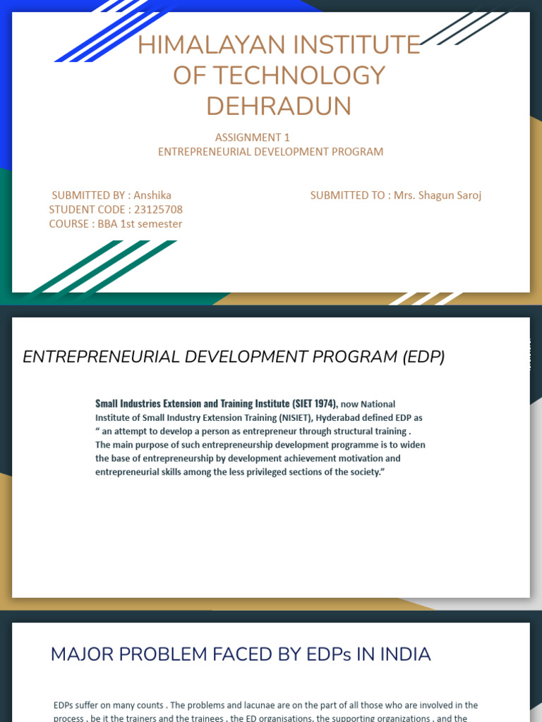 Edp Assignment 1 | PDF | Entrepreneurship | Startup Company