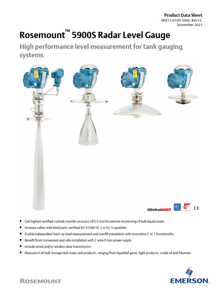 Product Data Sheet Rosemount 5900s Radar Level Gauge en 104522 | PDF ...
