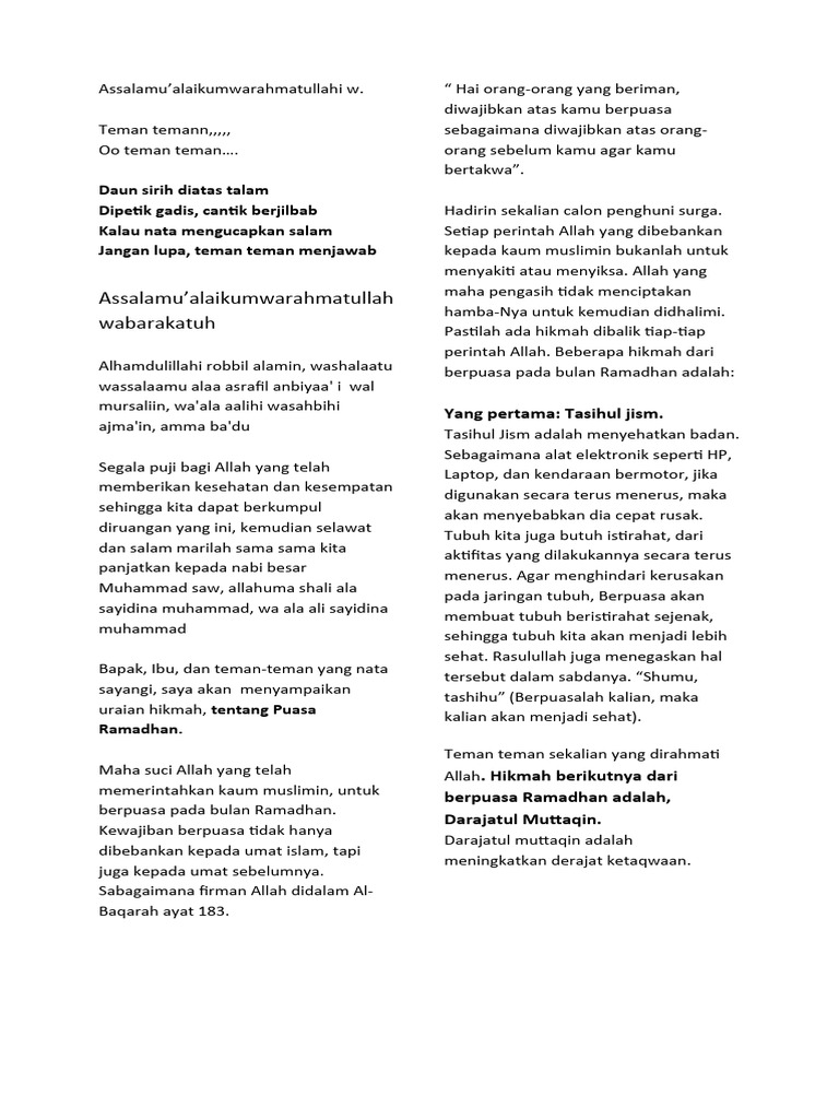 Naskah Pildacil Natasya | PDF