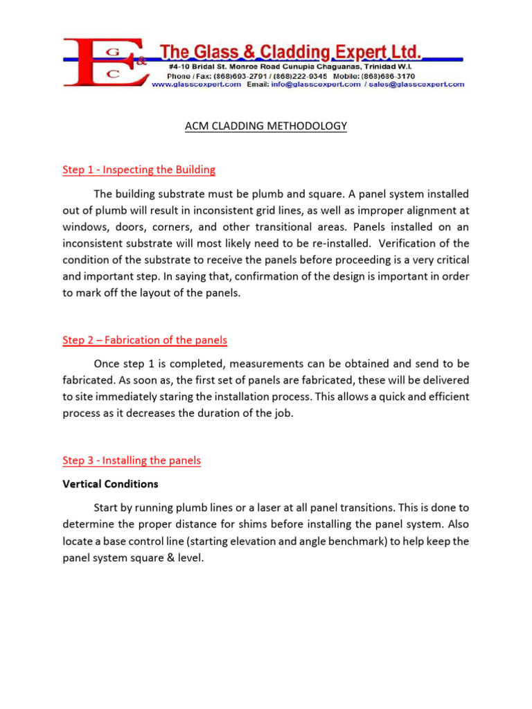 Acm Cladding Methodology | PDF | Building Engineering