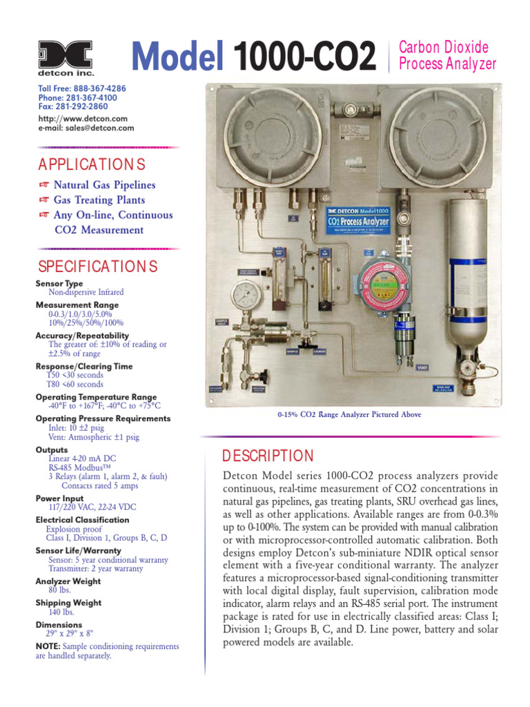 1000-CO2 Data Sheet R1 | PDF | Physical Sciences | Chemistry