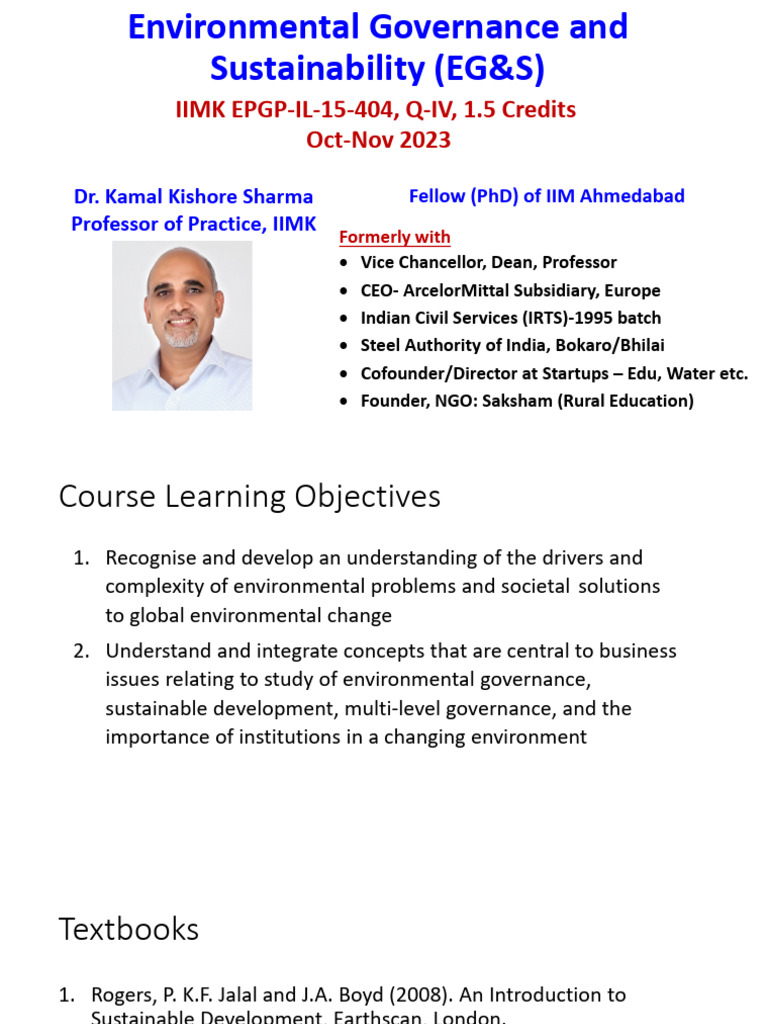 Environmental Governance & Sustainability | PDF | Sustainability ...