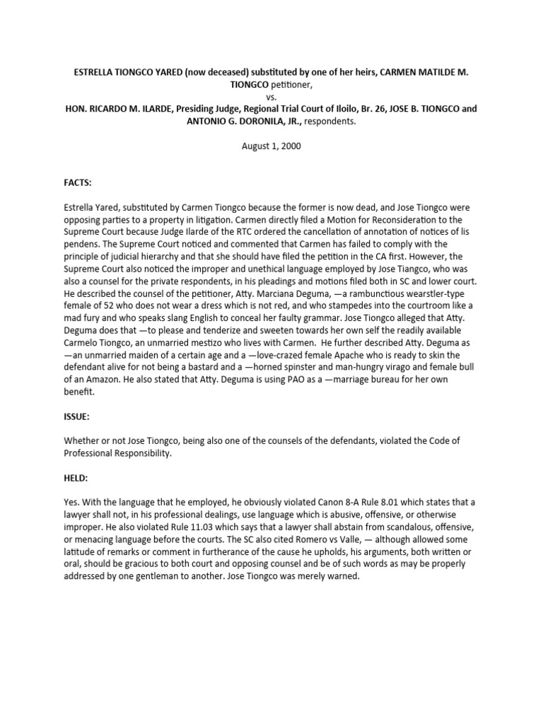 Yared vs. Ilarde | PDF | Justice | Crime & Violence