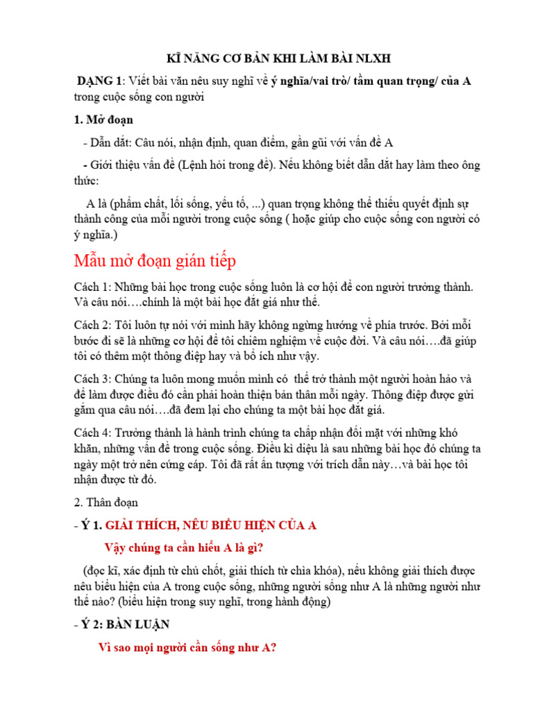 Nlxh. Kĩ Năng Cơ B N | PDF