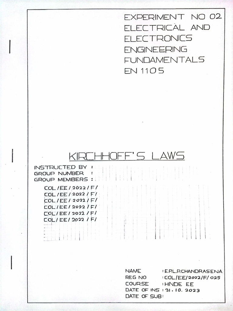 KIRCHHOFF'S LAWS | PDF