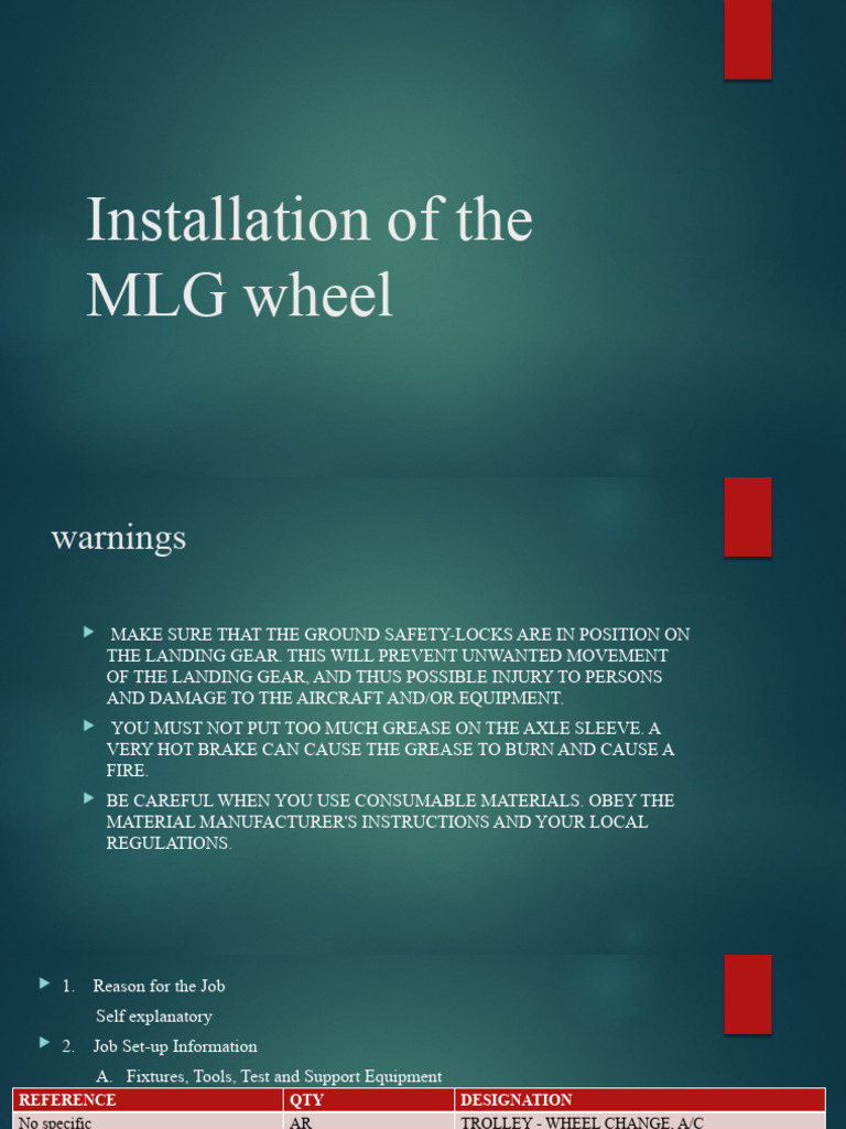 Installation of The MLG Wheel Expocicion | PDF | Landing Gear | Wheel
