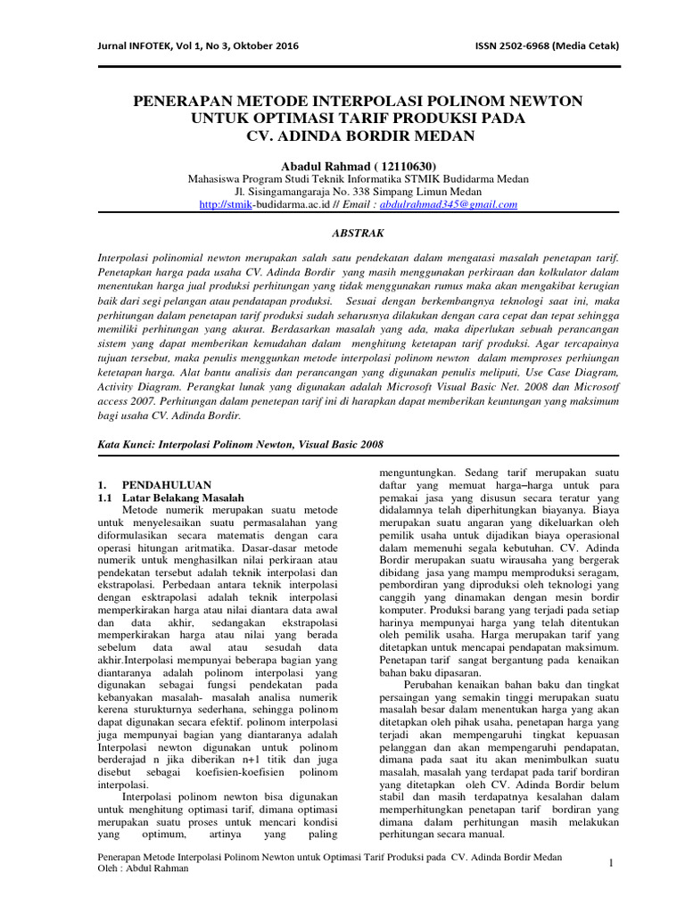 Adoc - Pub - Penerapan Metode Interpolasi Polinom Newton Untuk | PDF ...