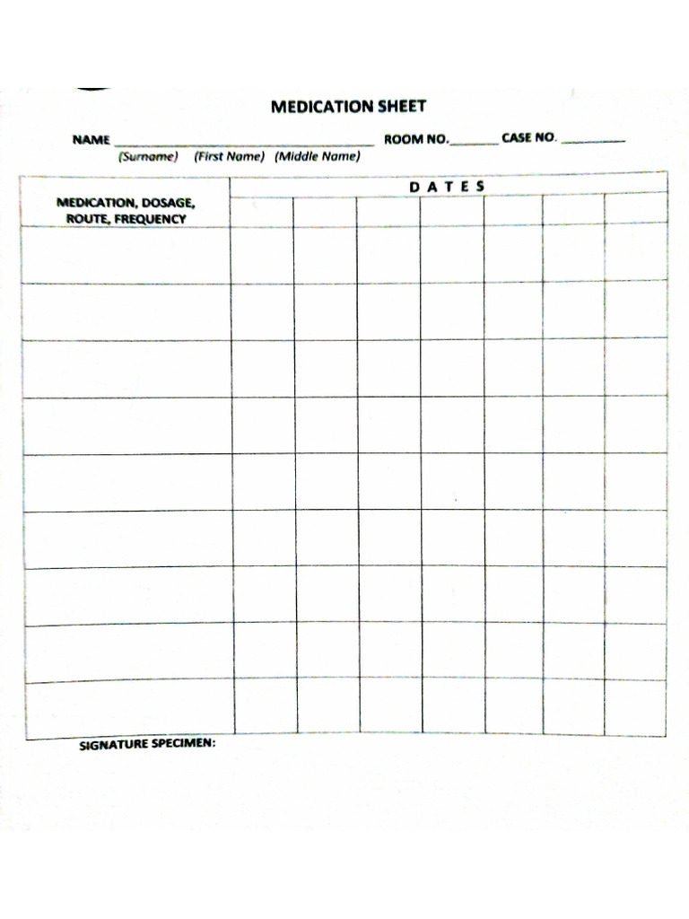 Medications Sheet | PDF
