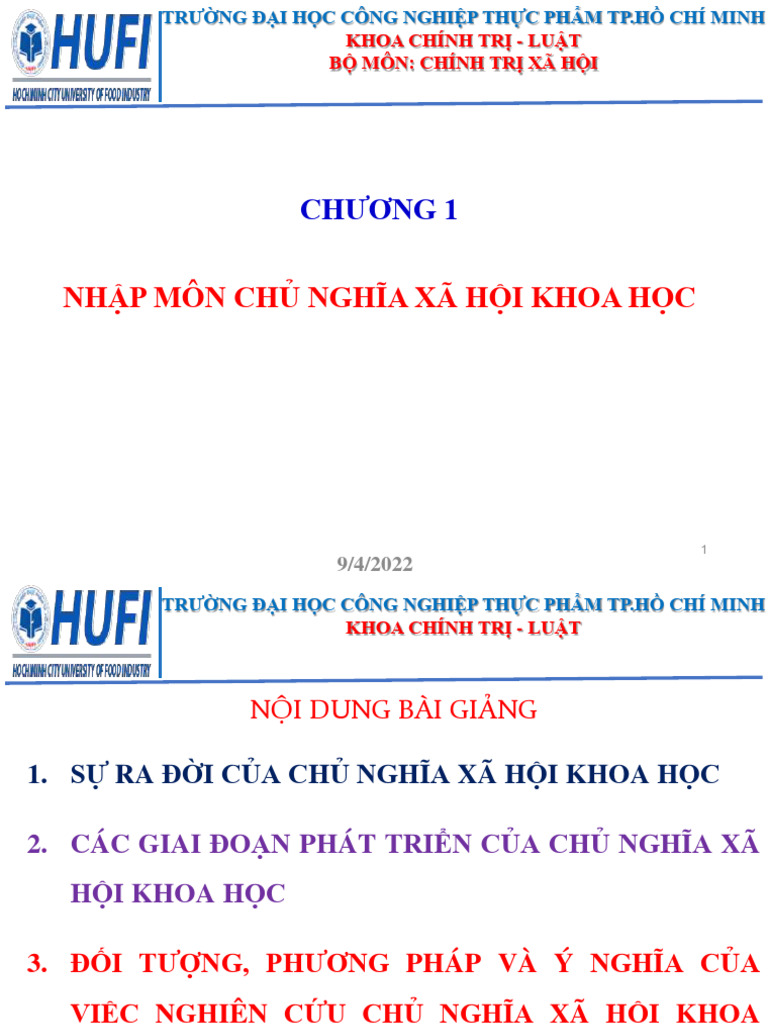 CNXH Chương 1 | PDF