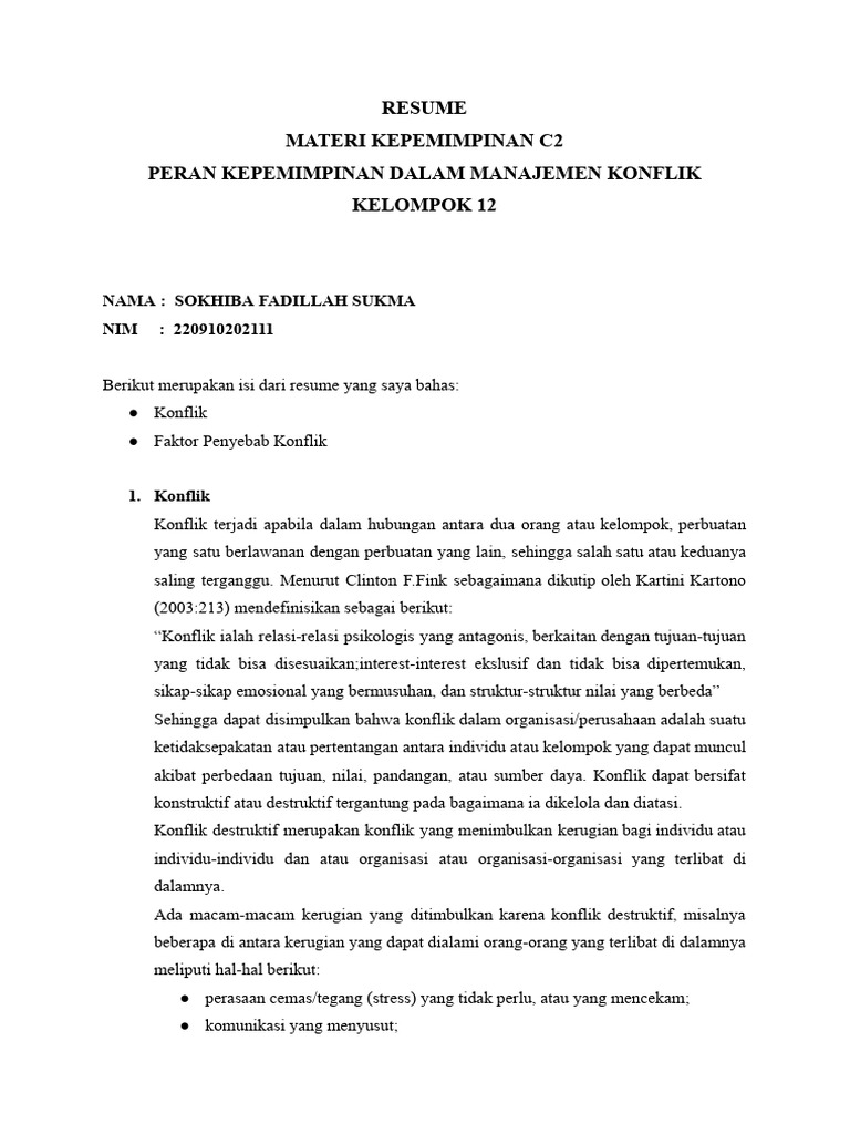 Resume Kepemimpinan C3 | PDF