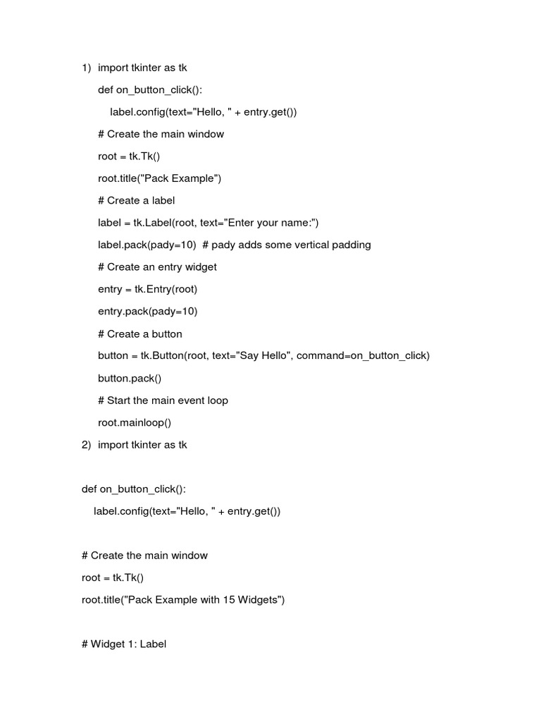 Tkinter Programs | PDF | Human–Computer Interaction | Software Engineering